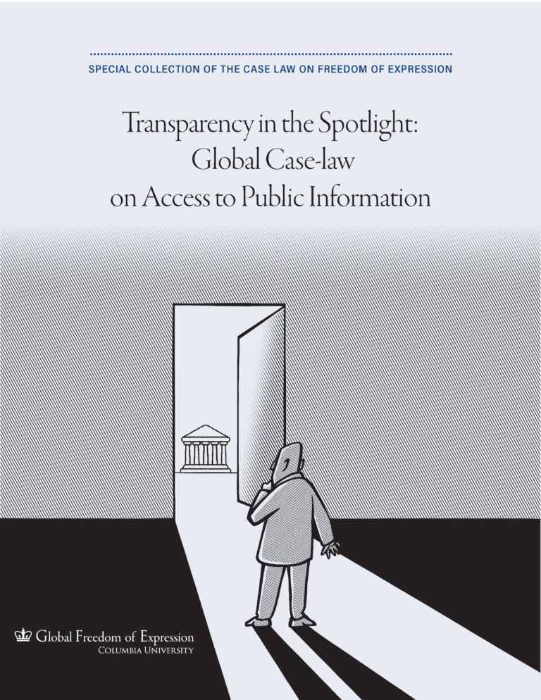 Global Freedom of Expression | Cover Page - Transparency in the Spotlight - Global Freedom of ...